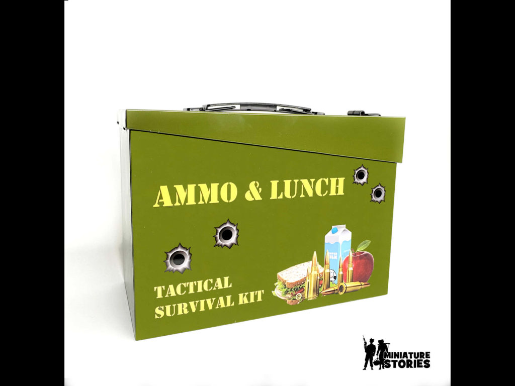 Military Style Tin Ammo Lunchbox / Storage Box - Miniature Stories