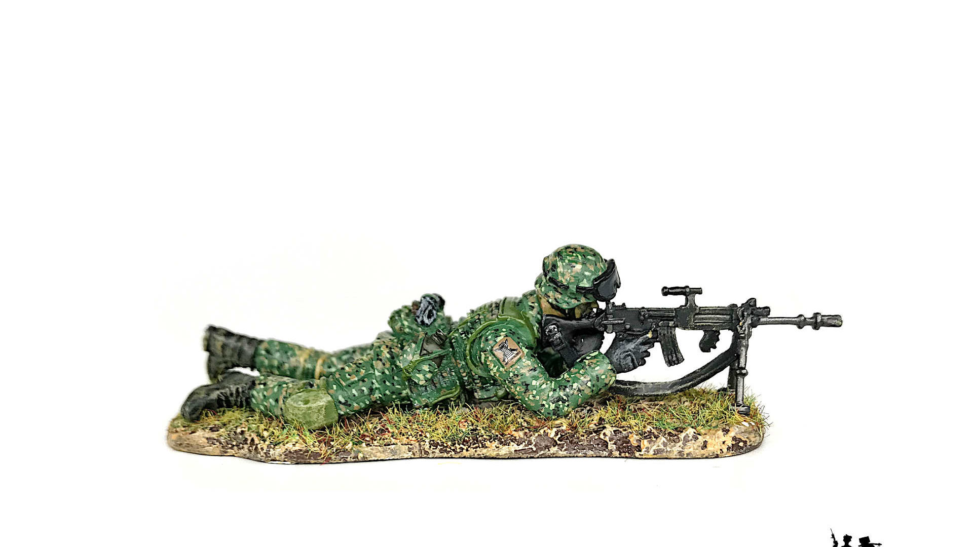 SAF Singapore Army SAW Gunner Soldier Figurine - Miniature Stories