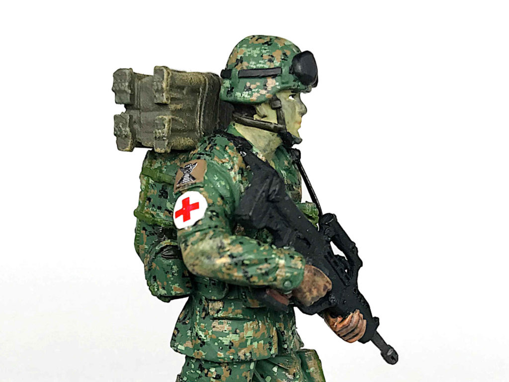 SAF Combat Medic Figurine with Stretcher - Miniature Stories