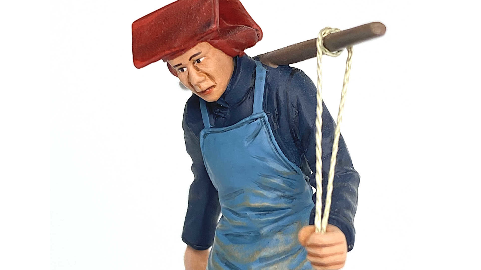 Hand-painted miniature figurine of a Samsui Woman from old Singapore