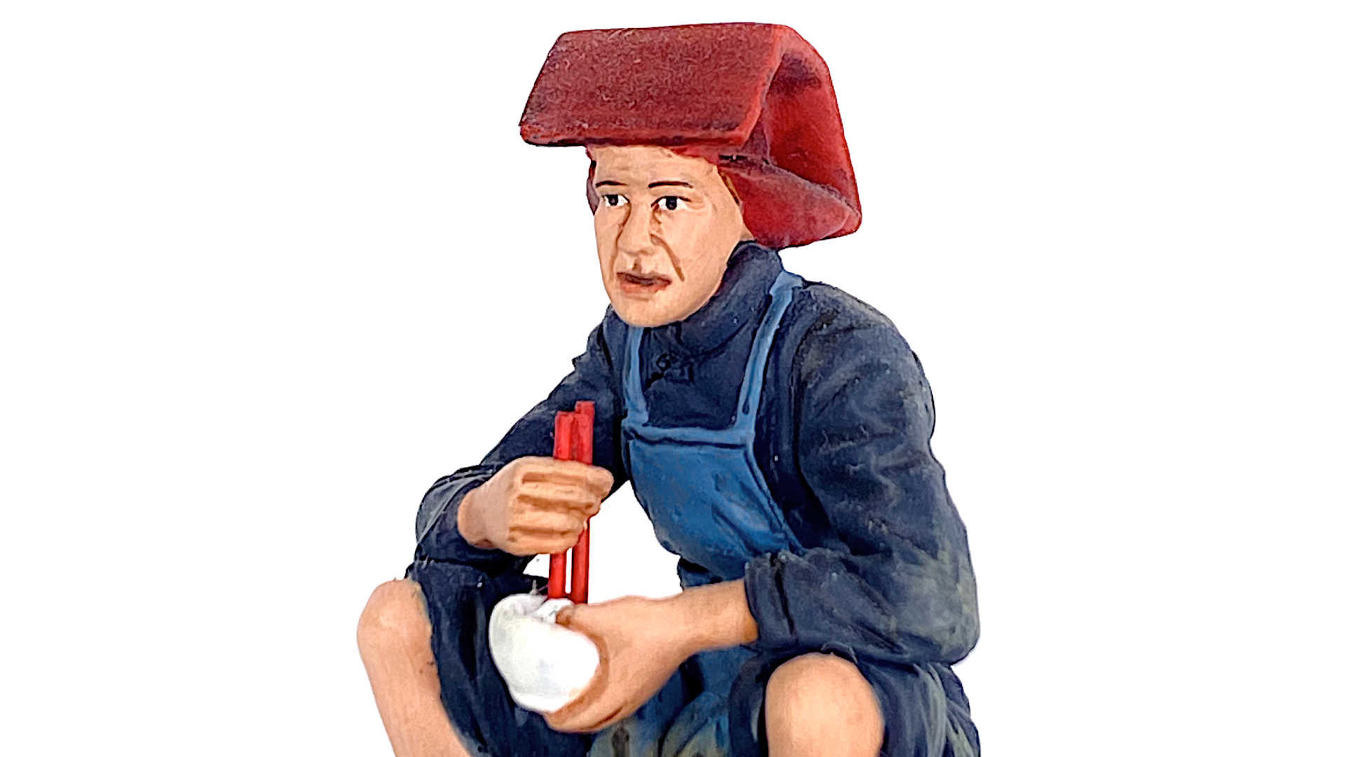 Hand-painted miniature figurine of a Samsui Woman from old Singapore