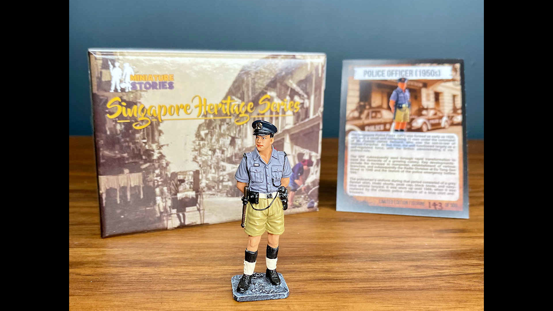 Miniature 1950s police officer figurine from Singapore