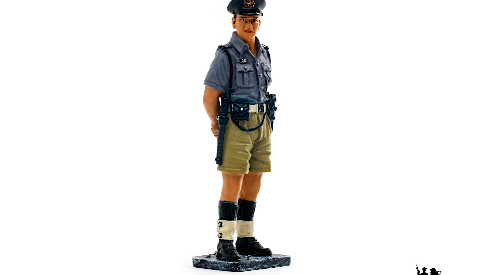 Miniature 1950s police officer figurine from Singapore