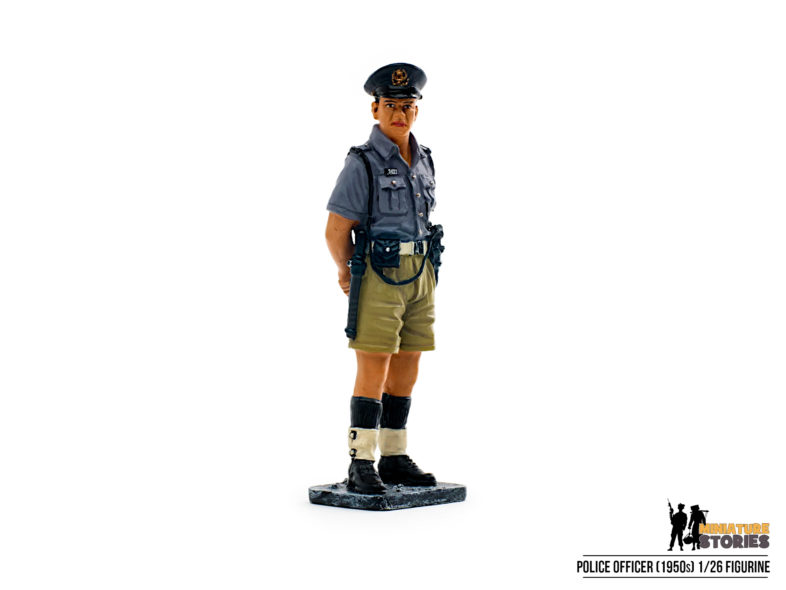 Miniature 1950s police officer figurine from Singapore