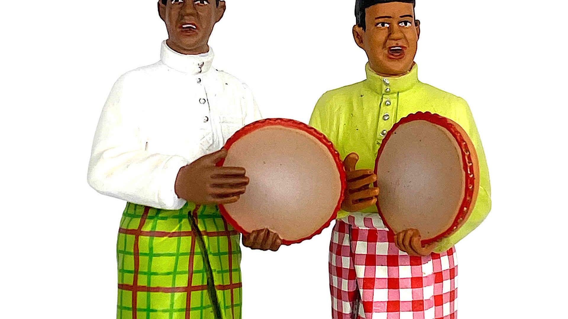 Hand-painted miniature figurines of Malay Wedding Kompang Drummers