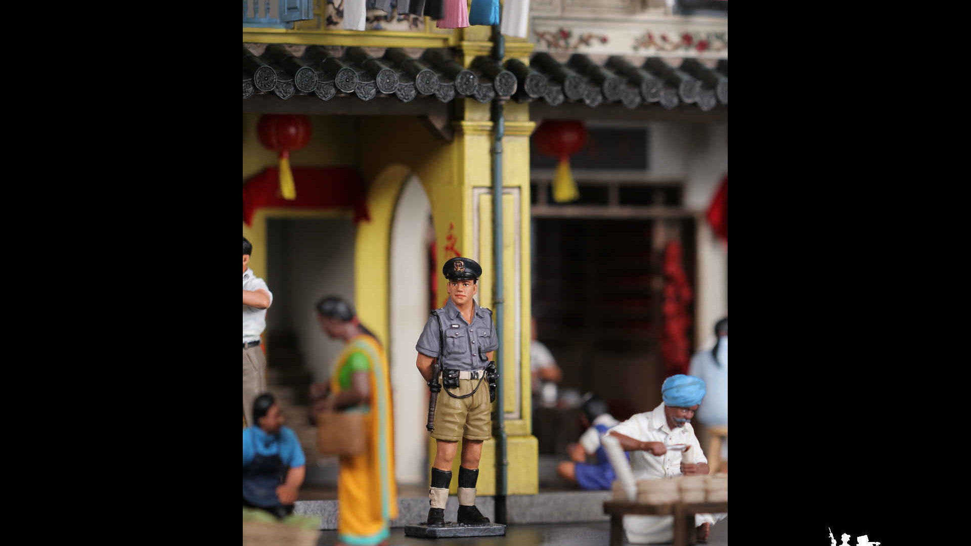 Miniature 1950s police officer figurine from Singapore