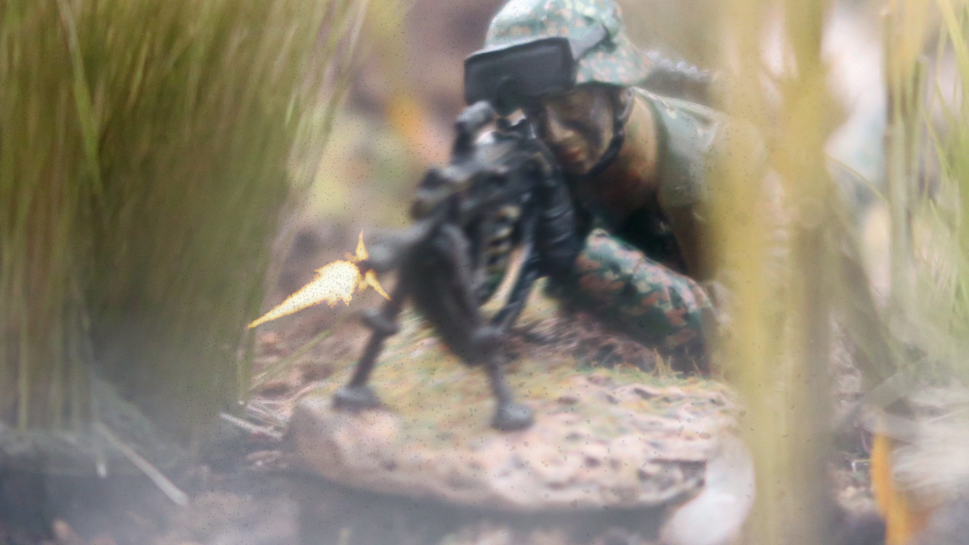 SAF Singapore Army SAW Gunner Soldier Figurine - Miniature Stories