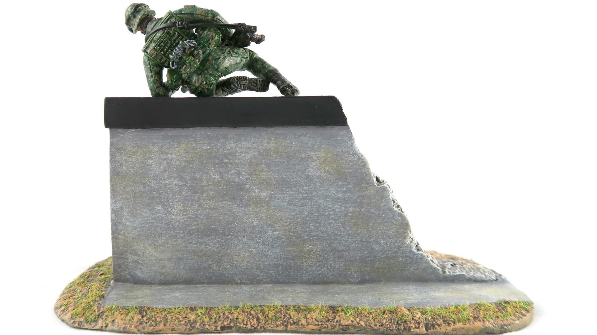 SAF Singapore Army Soldier Figurine on SOC Low Wall - Miniature Stories
