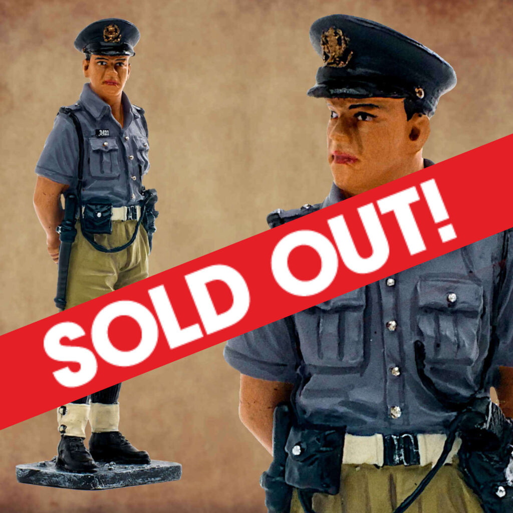 Miniature 1950s police officer figurine from Singapore